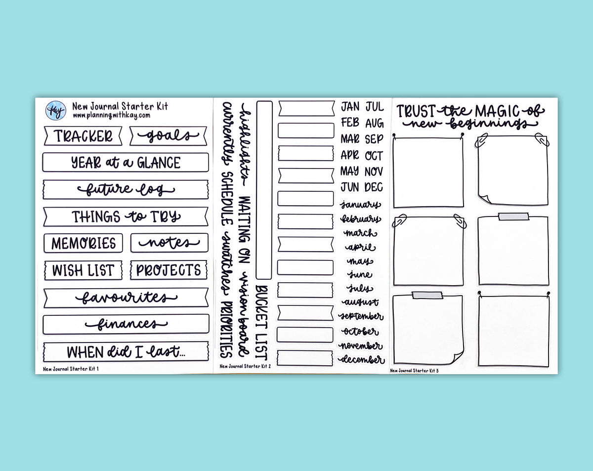 DIGITAL DOWNLOAD New Journal Starter Kit – Planning With Kay