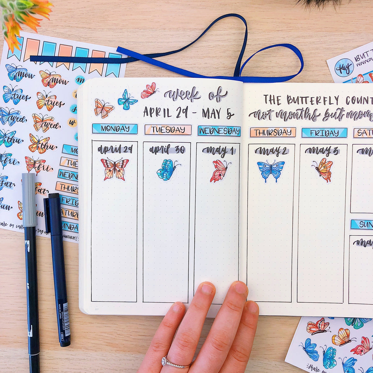 Butterfly Monthly Kit | Stickers for Planners, Journals & Organizers ...