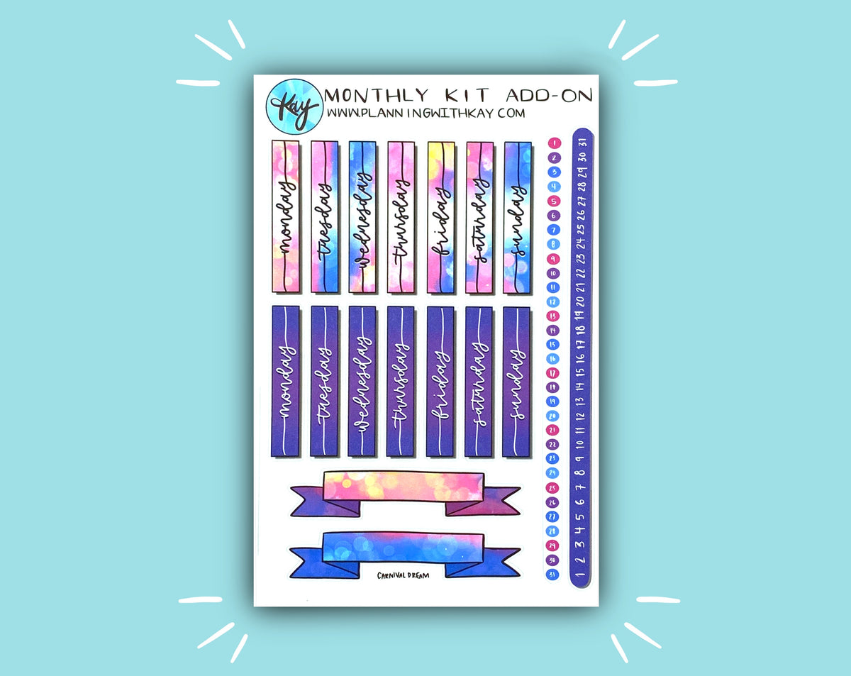 DIGITAL DOWNLOAD Monthly Kit Add-On (Carnival Dream) – Planning With Kay