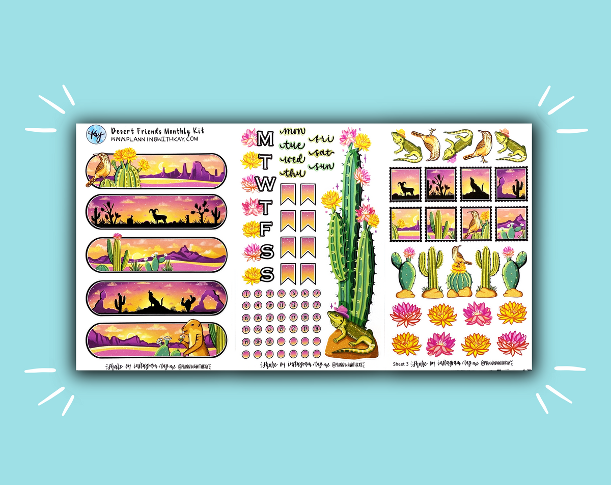 DIGITAL DOWNLOAD Desert Friends Monthly Kit – Planning With Kay