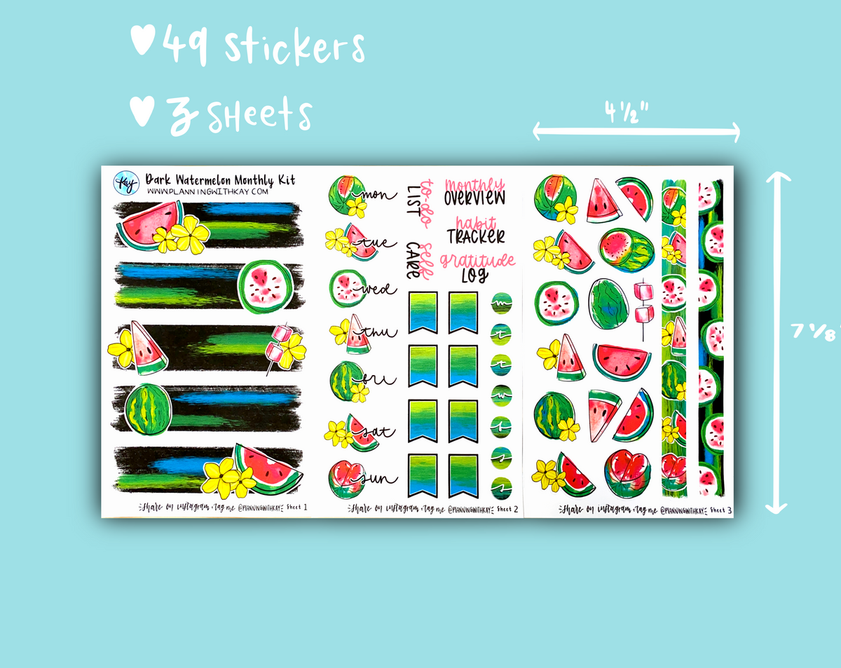 Dark Watermelon Monthly Kit – Planning With Kay