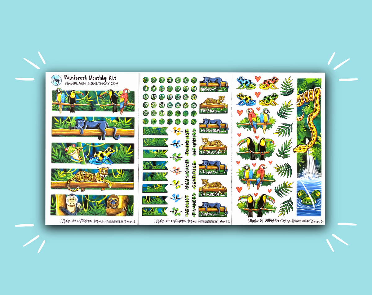 DIGITAL DOWNLOAD Rainforest Monthly Kit – Planning With Kay