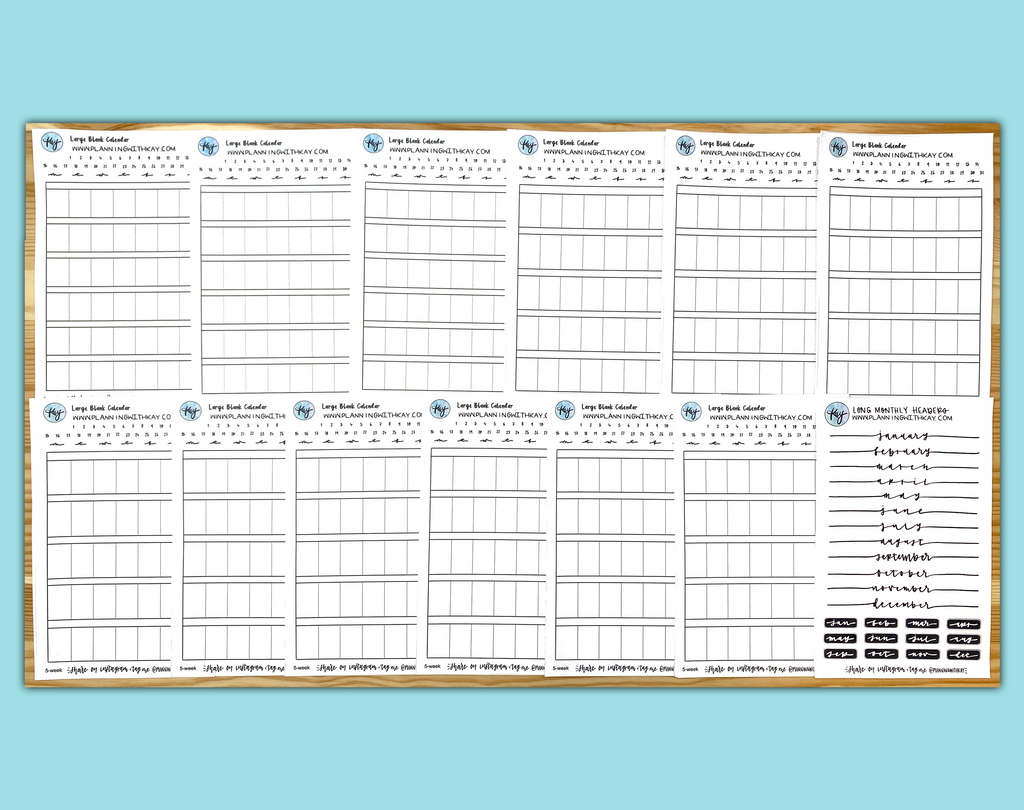 12-Month Full Page Calendar Sticker Bundle! – Planning With Kay