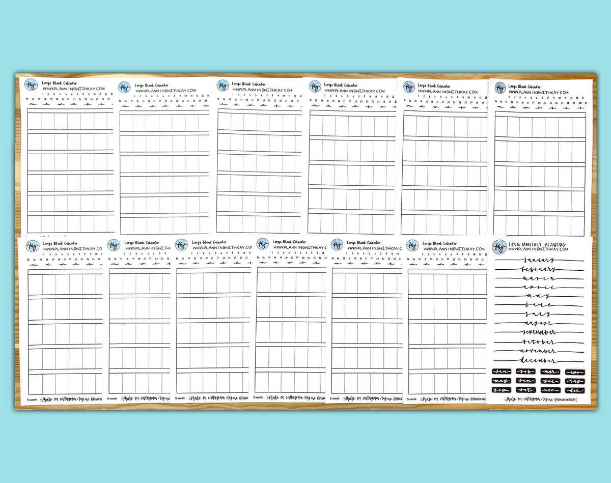 12-Month Full Page Calendar Sticker Bundle! – Planning With Kay