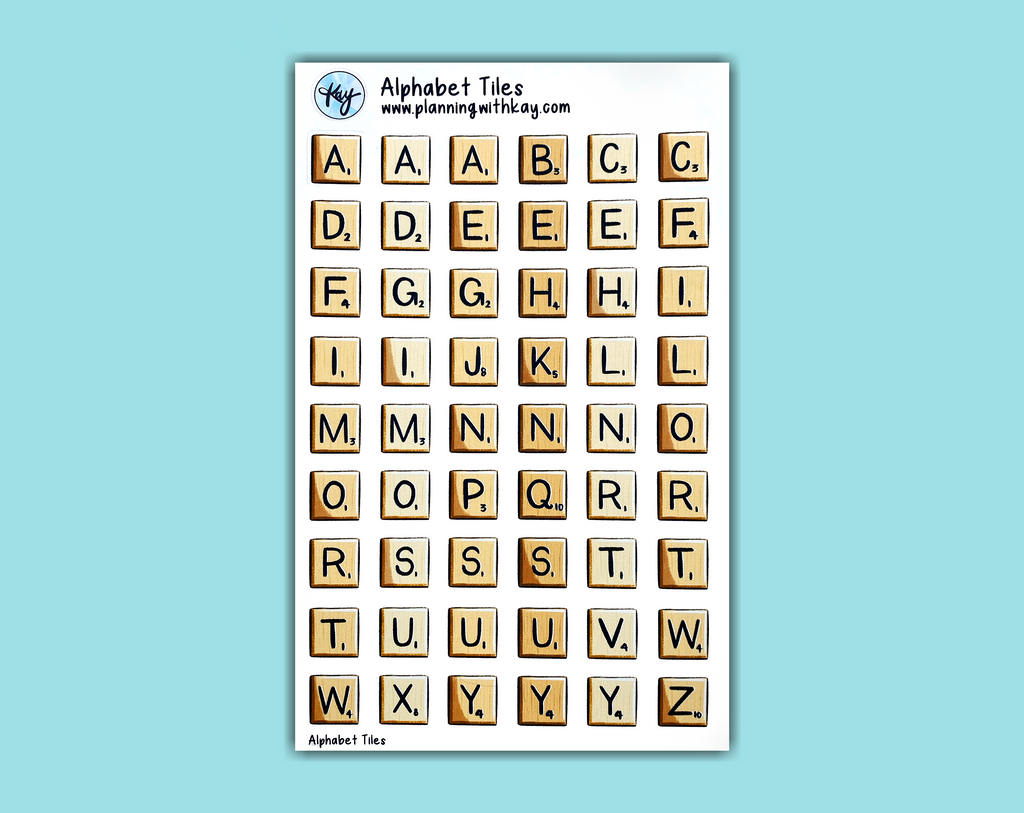 DIGITAL DOWNLOAD Alphabet Tiles – Planning With Kay