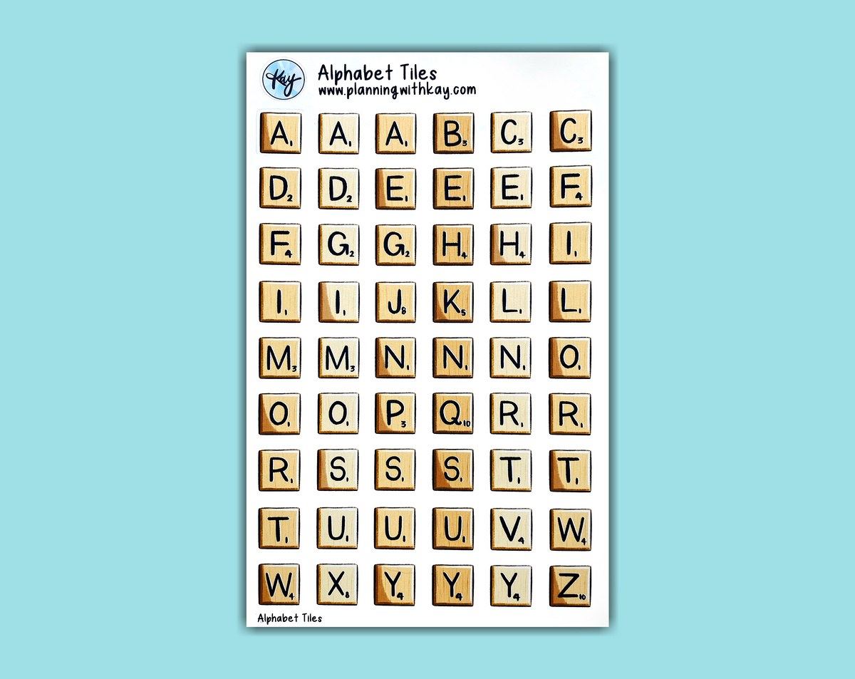 DIGITAL DOWNLOAD Alphabet Tiles – Planning With Kay