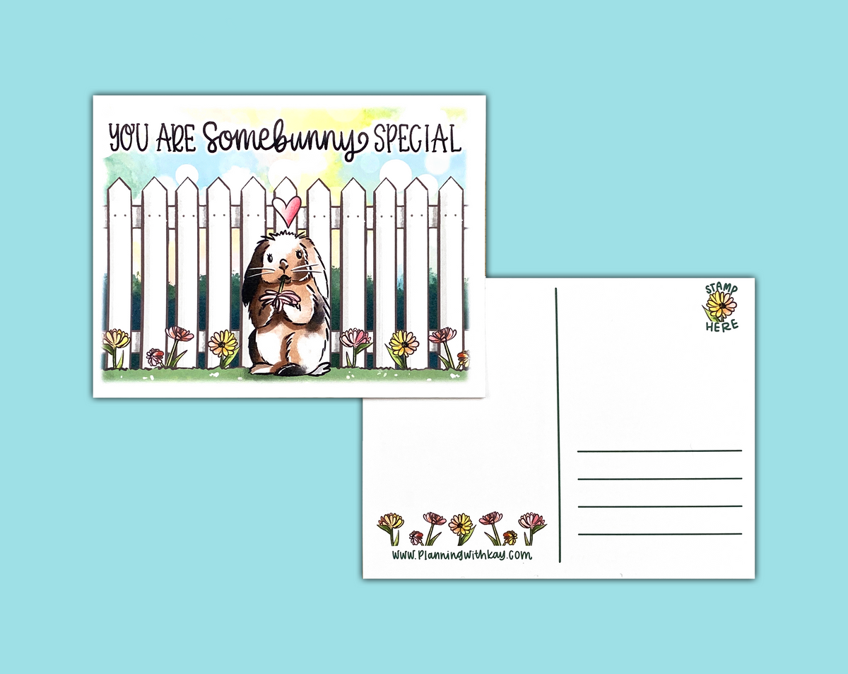 Backyard Bunny Postcard – Planning With Kay