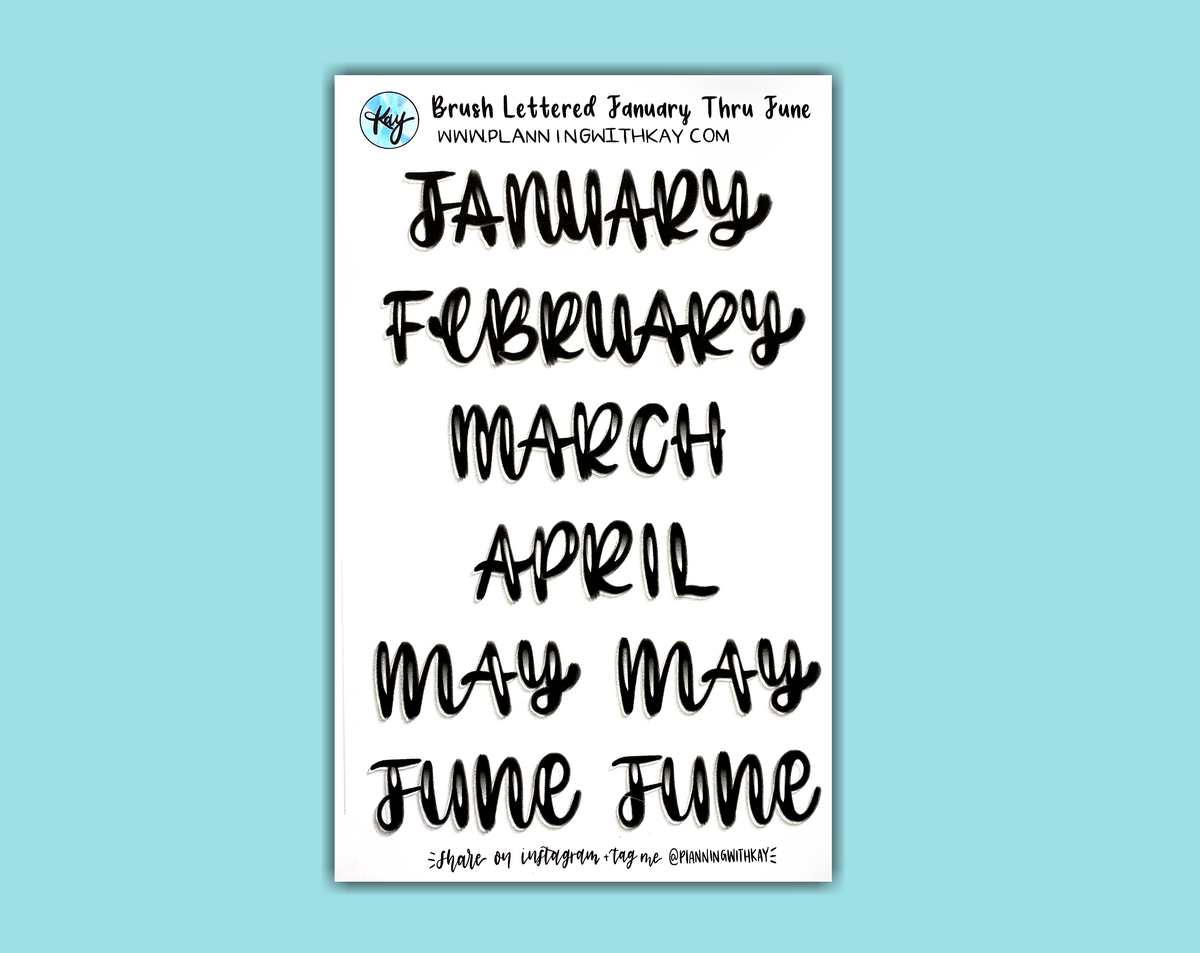 Brush Lettered Monthly Headers – Planning With Kay