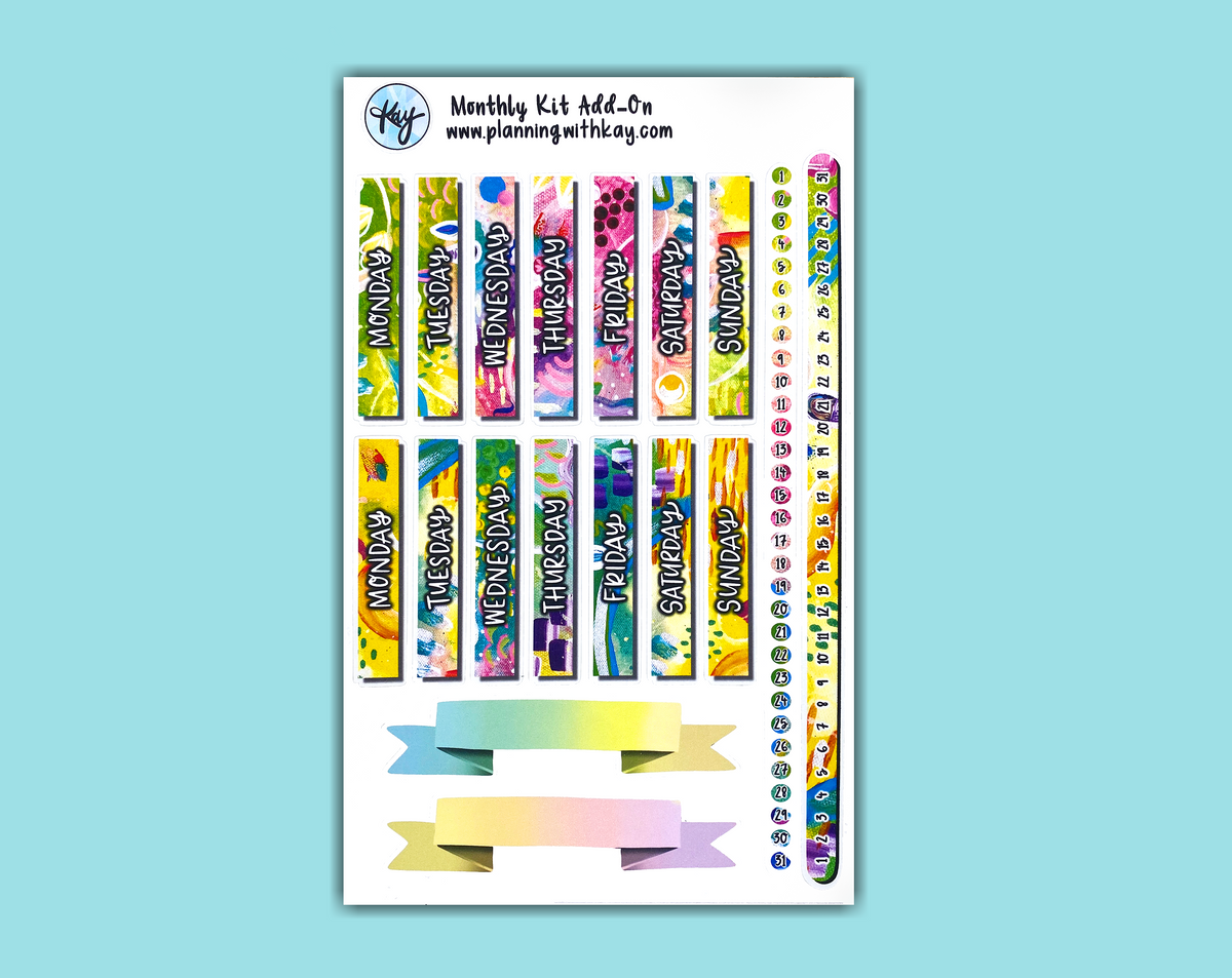 Monthly Kit Add-On (Colorful Canvas) – Planning With Kay