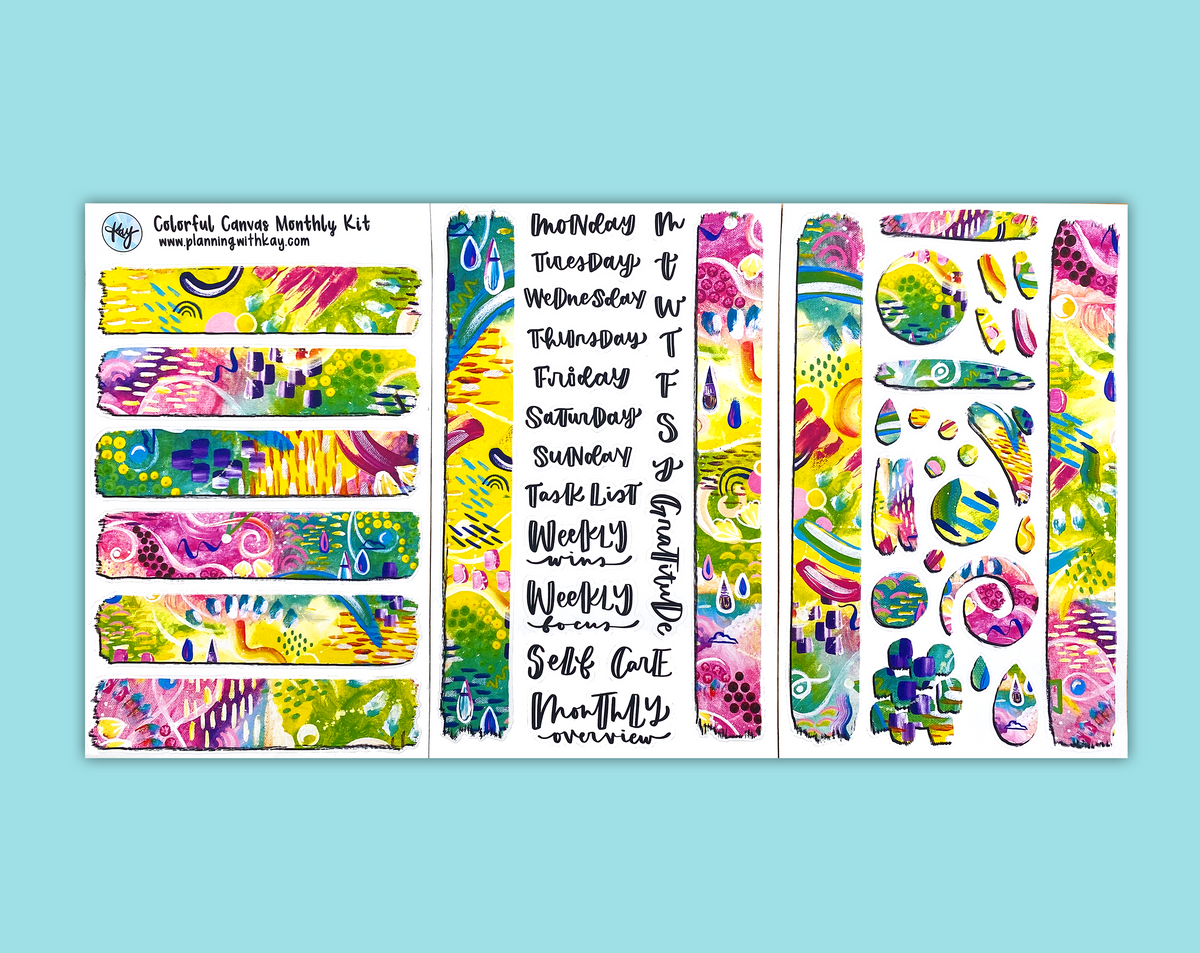 Colorful Canvas Monthly Kit – Planning With Kay