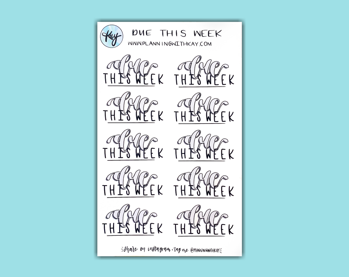 Due This Week – Planning With Kay