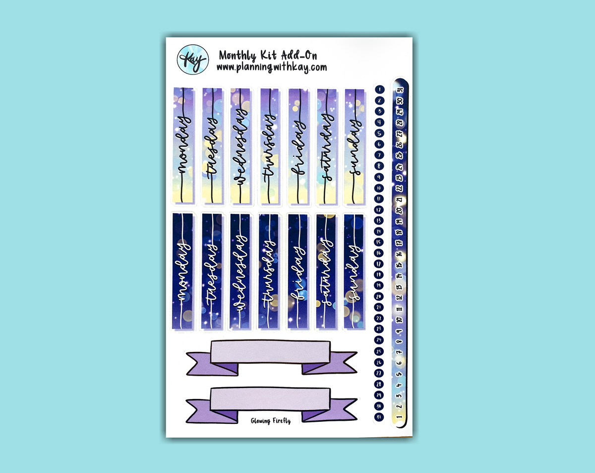 Monthly Kit Add-On (Glowing Firefly) (2 color options!) – Planning With Kay