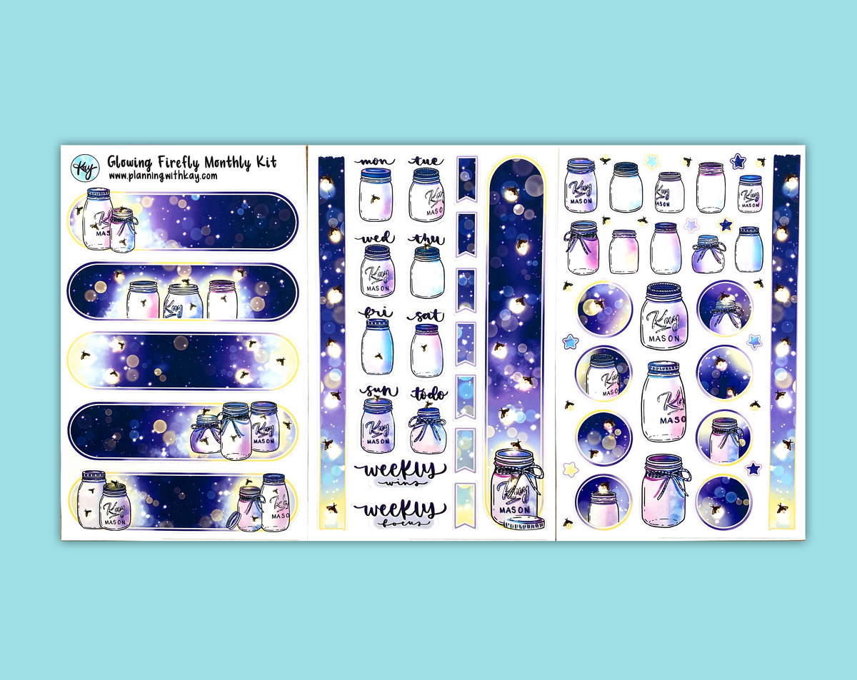 DIGITAL DOWNLOAD Glowing Firefly Monthly Kit (2 color options ...