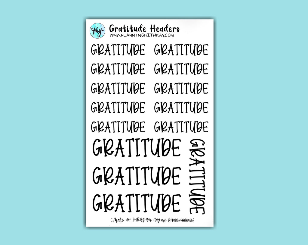 DIGITAL DOWNLOAD Gratitude Headers – Planning With Kay