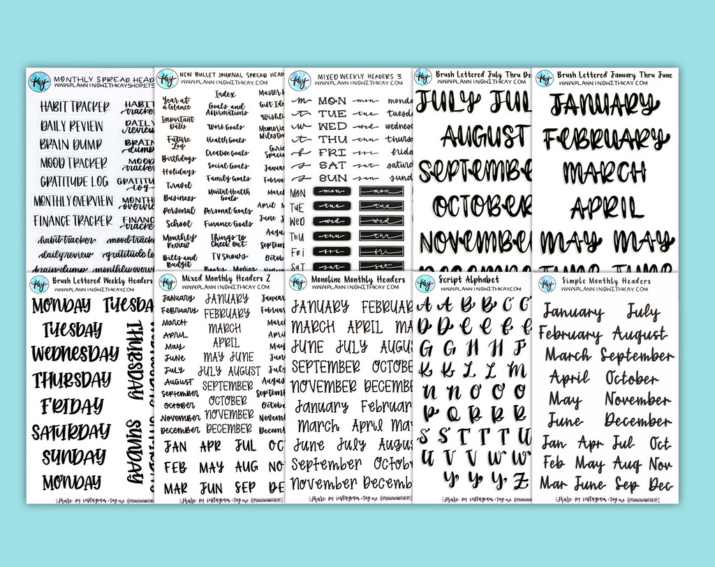 Header Sticker Bundle – Planning With Kay