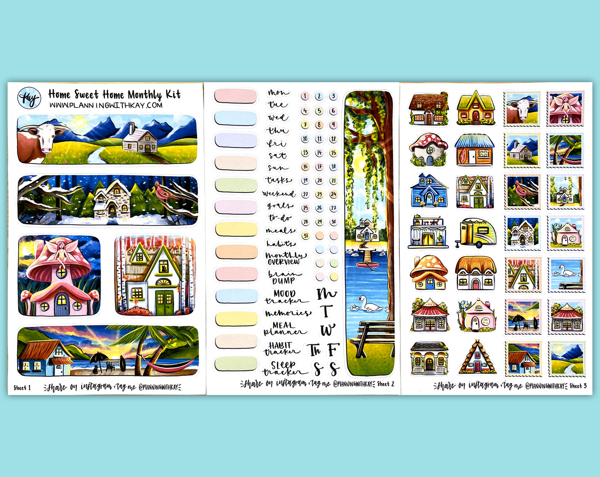 DIGITAL DOWNLOAD Home Sweet Home Monthly Kit – Planning With Kay