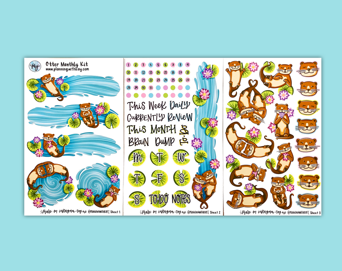 DIGITAL DOWNLOAD Otter Monthly Kit – Planning With Kay