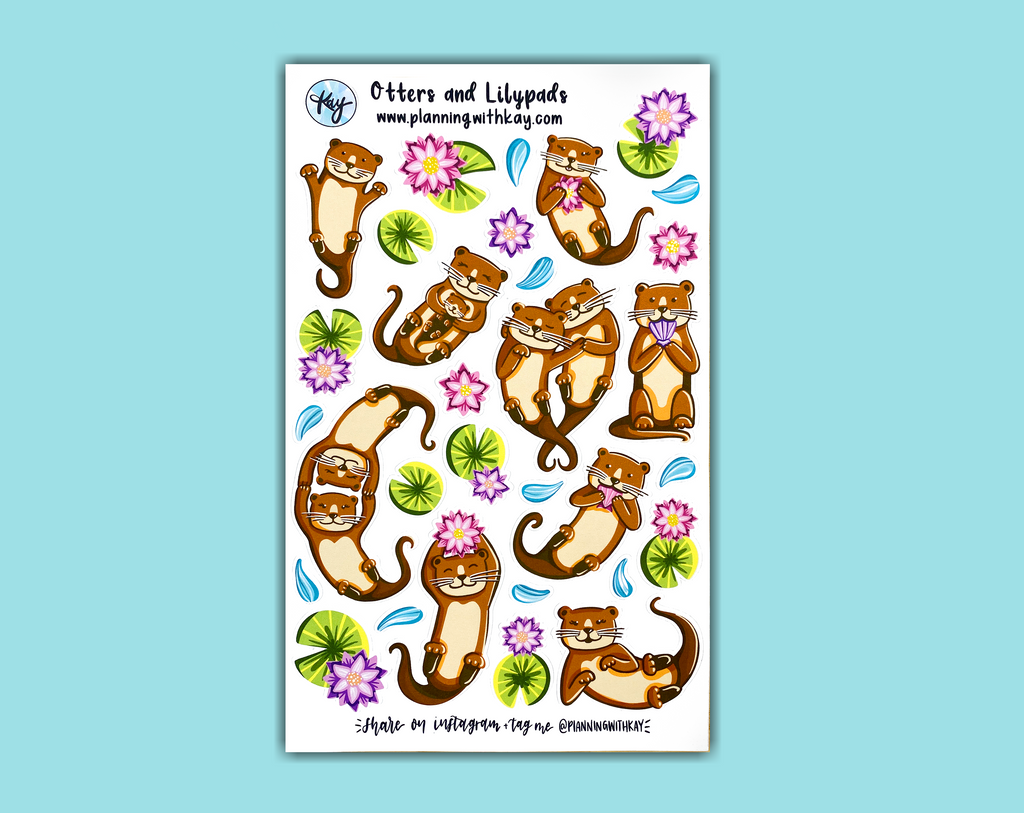 DIGITAL DOWNLOAD Otters and Lilypads – Planning With Kay