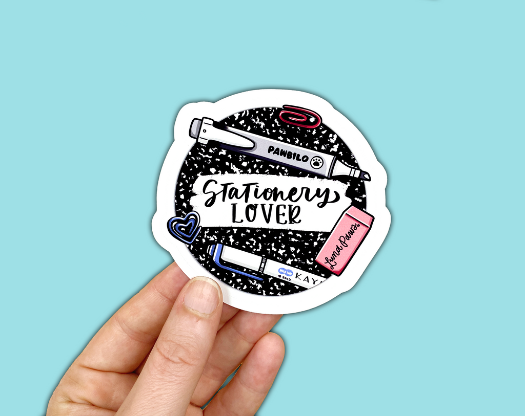 Stationery Lover Die Cut Sticker – Planning With Kay