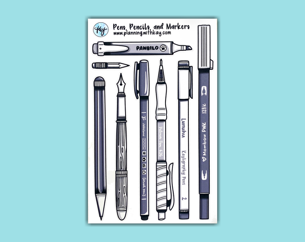 DIGITAL DOWNLOAD Pens, Pencils, and Markers – Planning With Kay