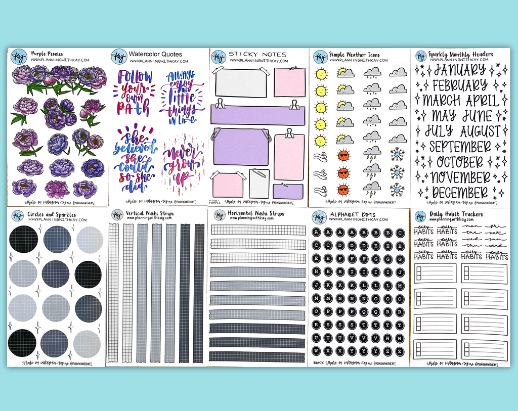 Peony Weekly Spread Sticker Bundle! – Planning With Kay
