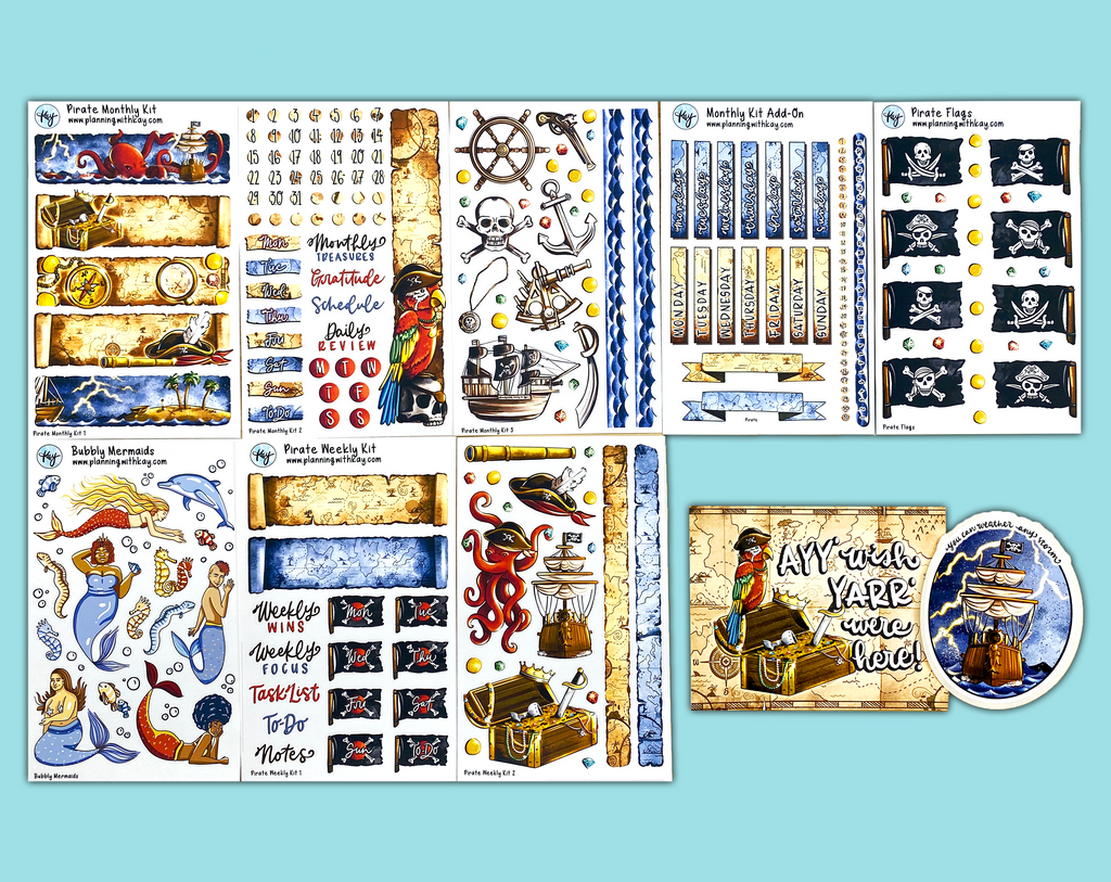 Pirate Full Collection (with FREE die cut sticker!) – Planning With Kay