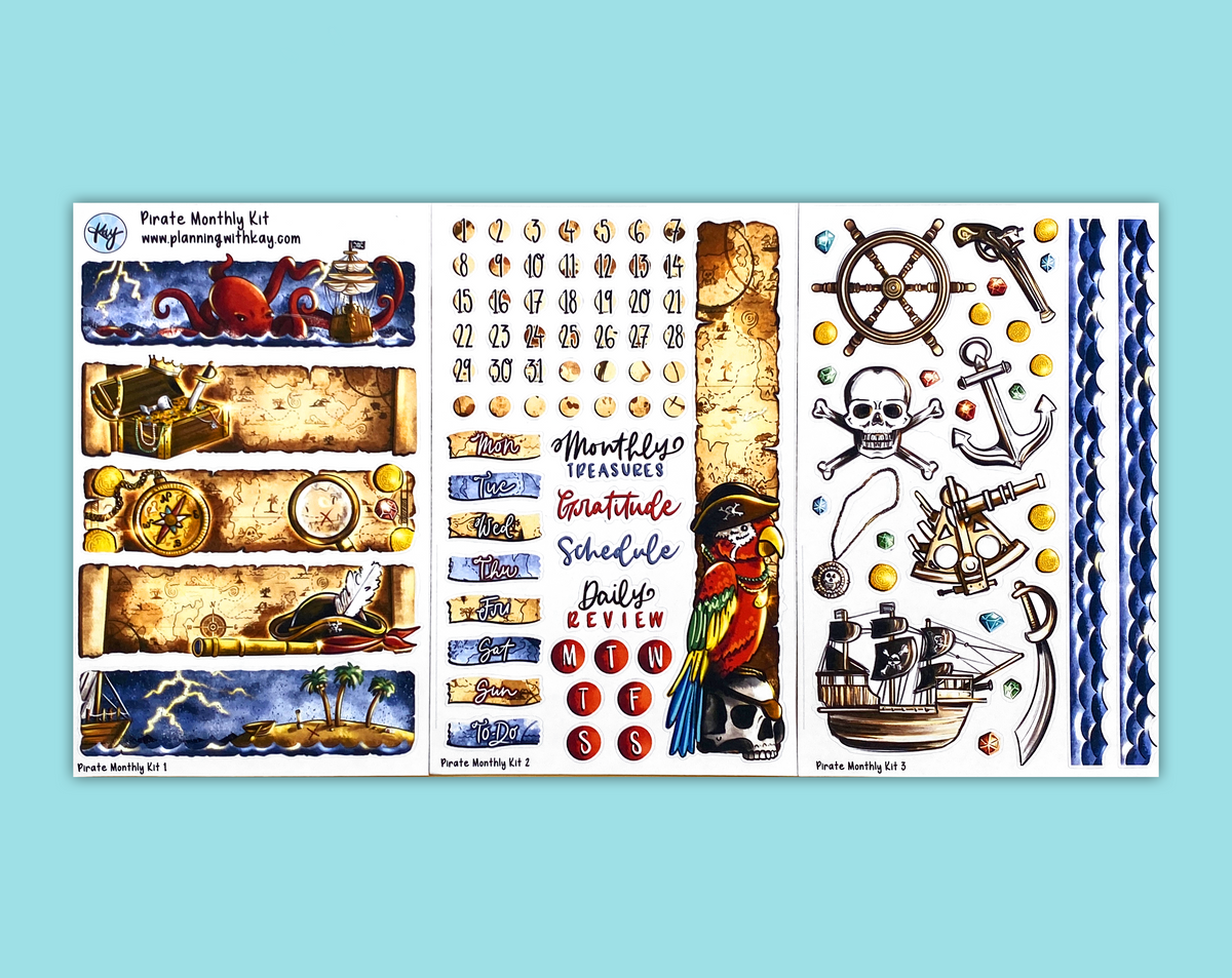 DIGITAL DOWNLOAD Pirate Monthly Kit – Planning With Kay