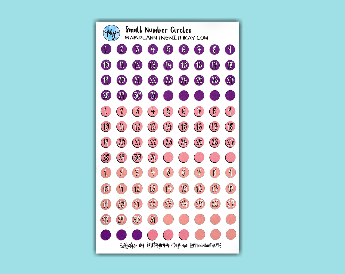 Small Number Circles (7 colors available!) – Planning With Kay