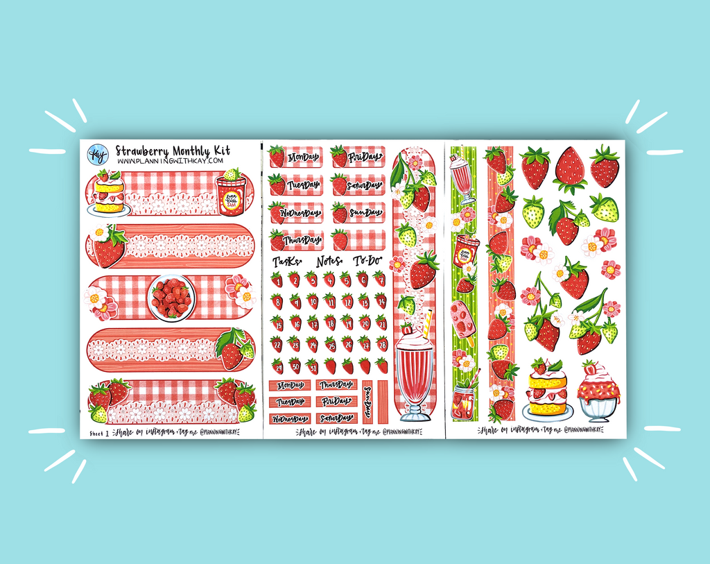 Strawberry Monthly Kit – Planning With Kay