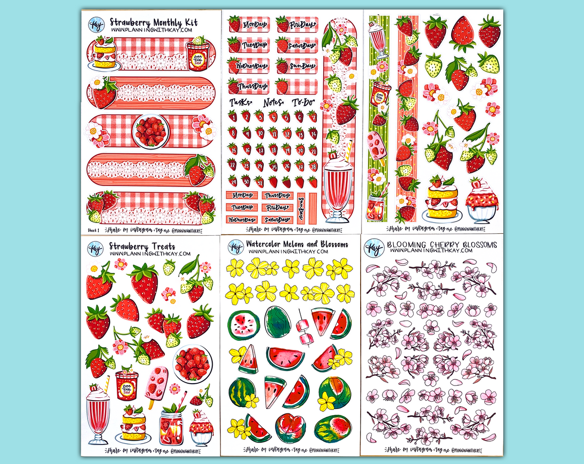 Strawberry Starter Sticker Bundle – Planning With Kay