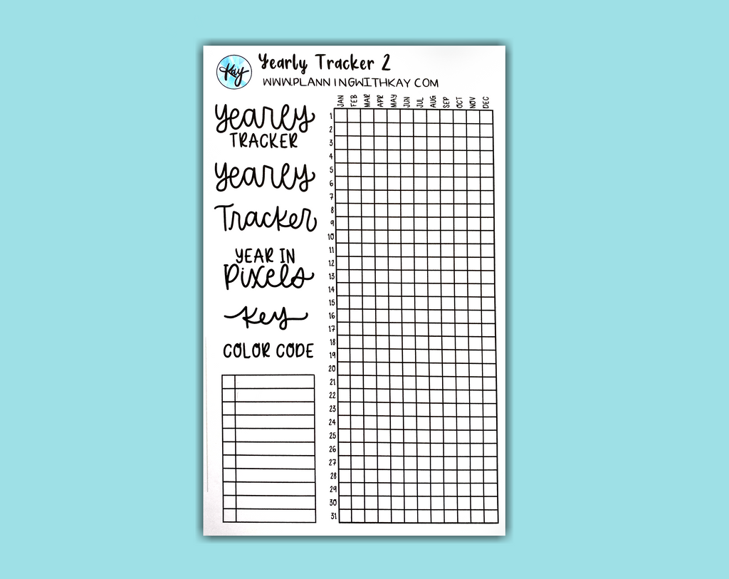 DIGITAL DOWNLOAD Yearly Tracker 2 – Planning With Kay