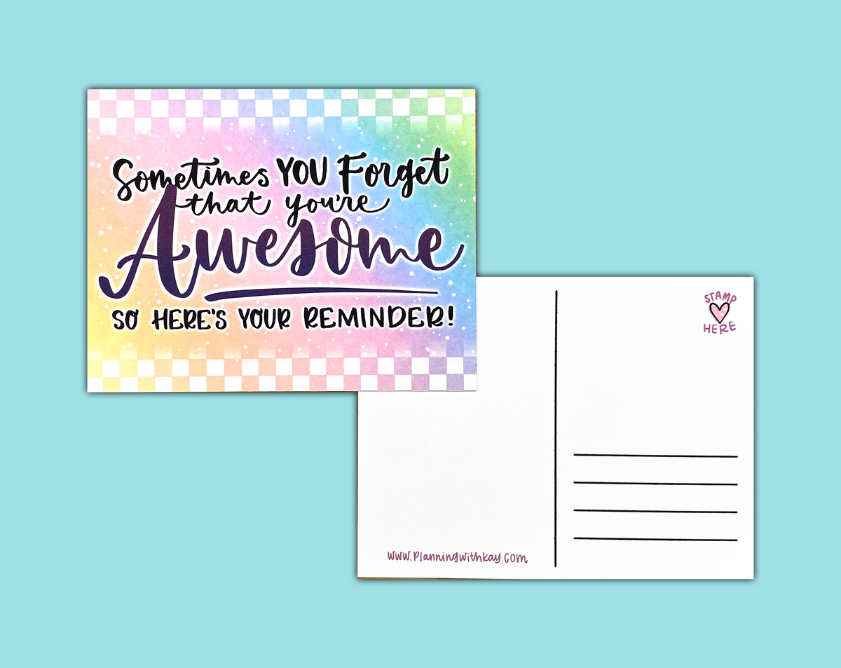 "You're Awesome" Postcard – Planning With Kay