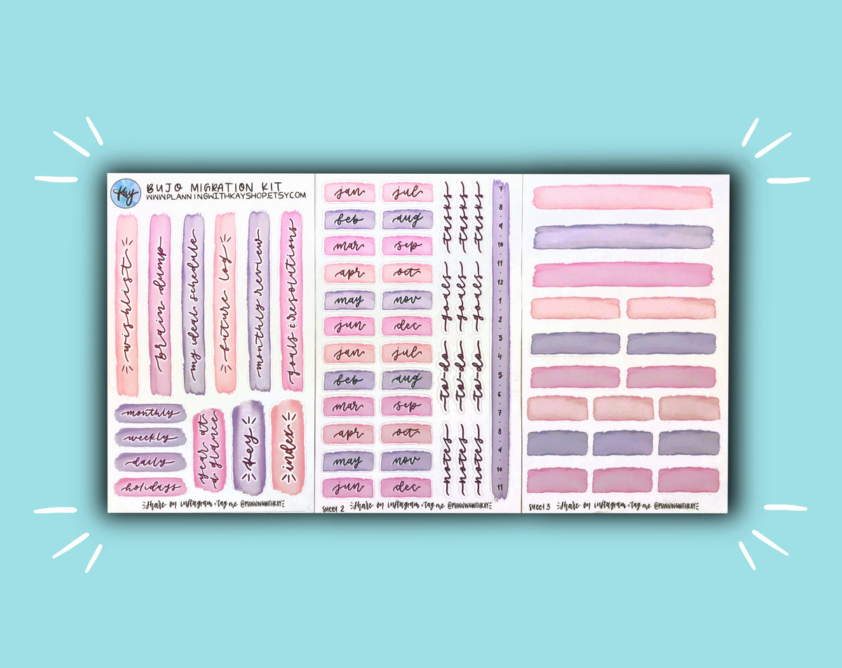 Bujo Migration Kit | Stickers for Planners, Journals & Organizers ...