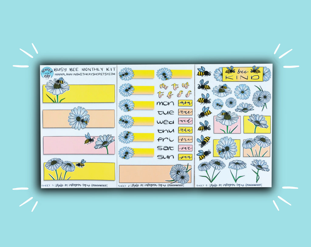 DIGITAL DOWNLOAD Busy Bee Monthly Kit – Planning With Kay