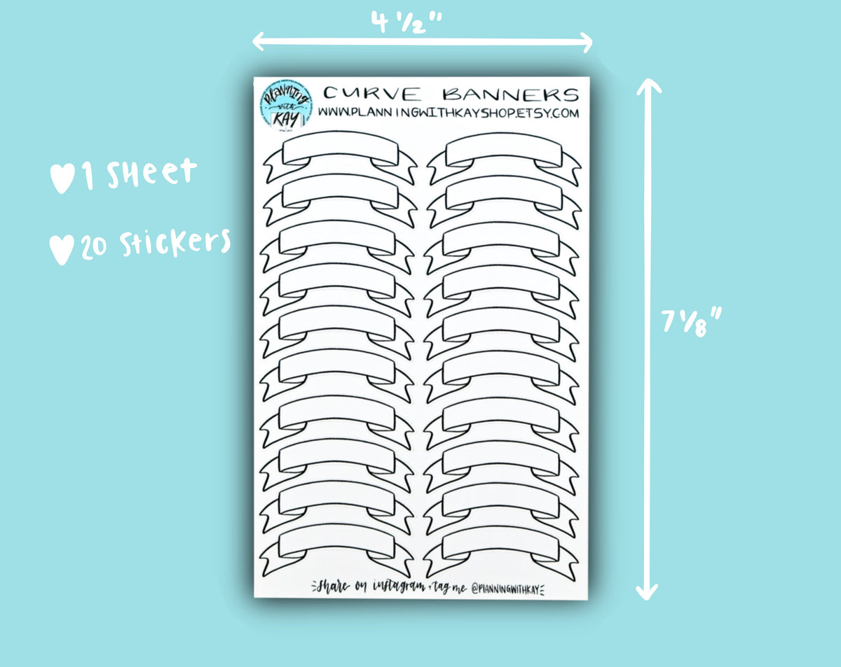 Curve Banners | Stickers for Planners, Journals & Organizers – Planning ...