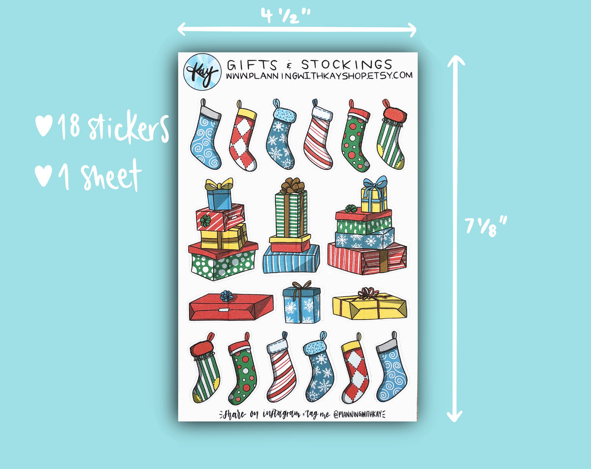 Gifts and Stockings | Stickers for Planners, Journals & Organizers ...