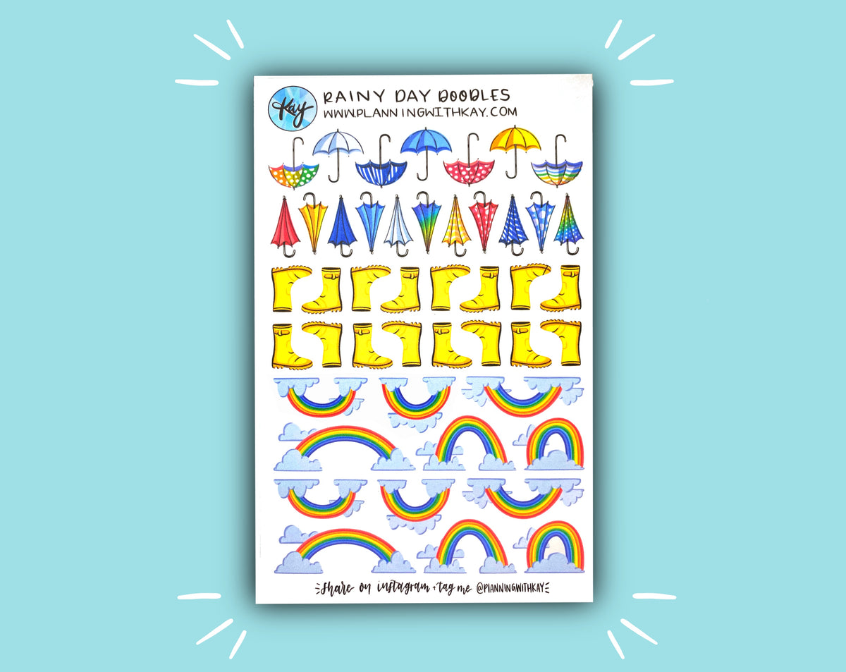 DIGITAL DOWNLOAD Rainy Day Doodles – Planning With Kay