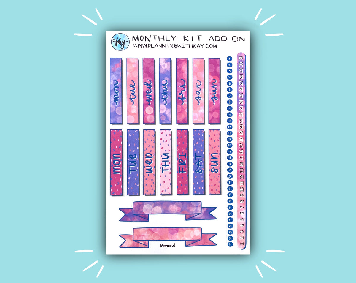 DIGITAL DOWNLOAD Monthly Kit Add-On (Mermaid) – Planning With Kay