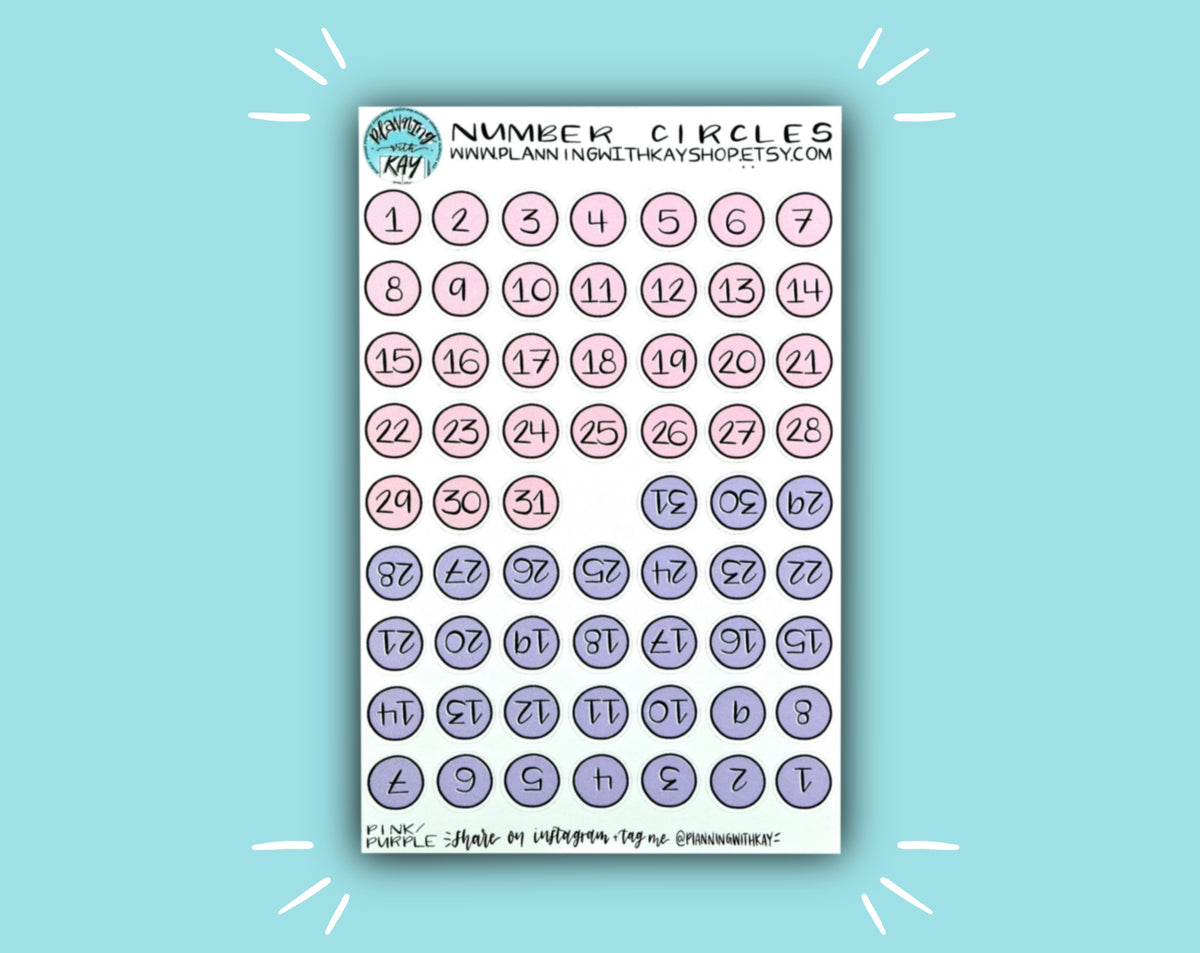 Number Circles | Stickers for Planners, Journals & Organizers ...