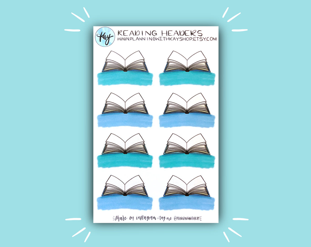 Reading Header Sticker Sheet | Stickers for Planners, Journals ...