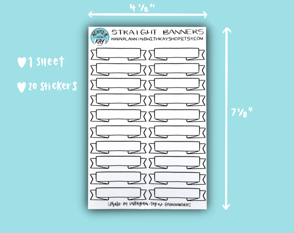 Straight Banners | Stickers for Planners, Journals & Organizers ...