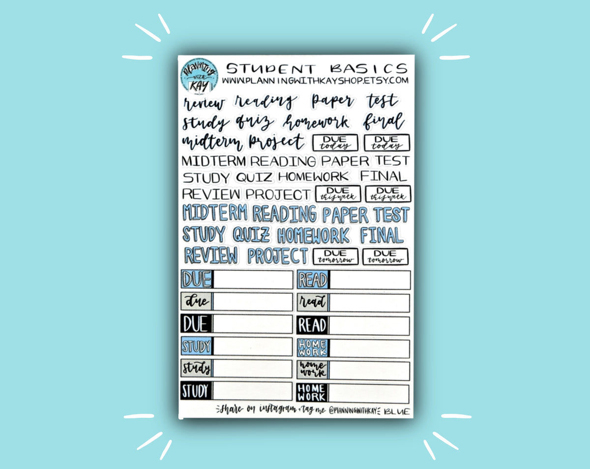 Student Basics | Stickers for Planners, Journals & Organizers ...