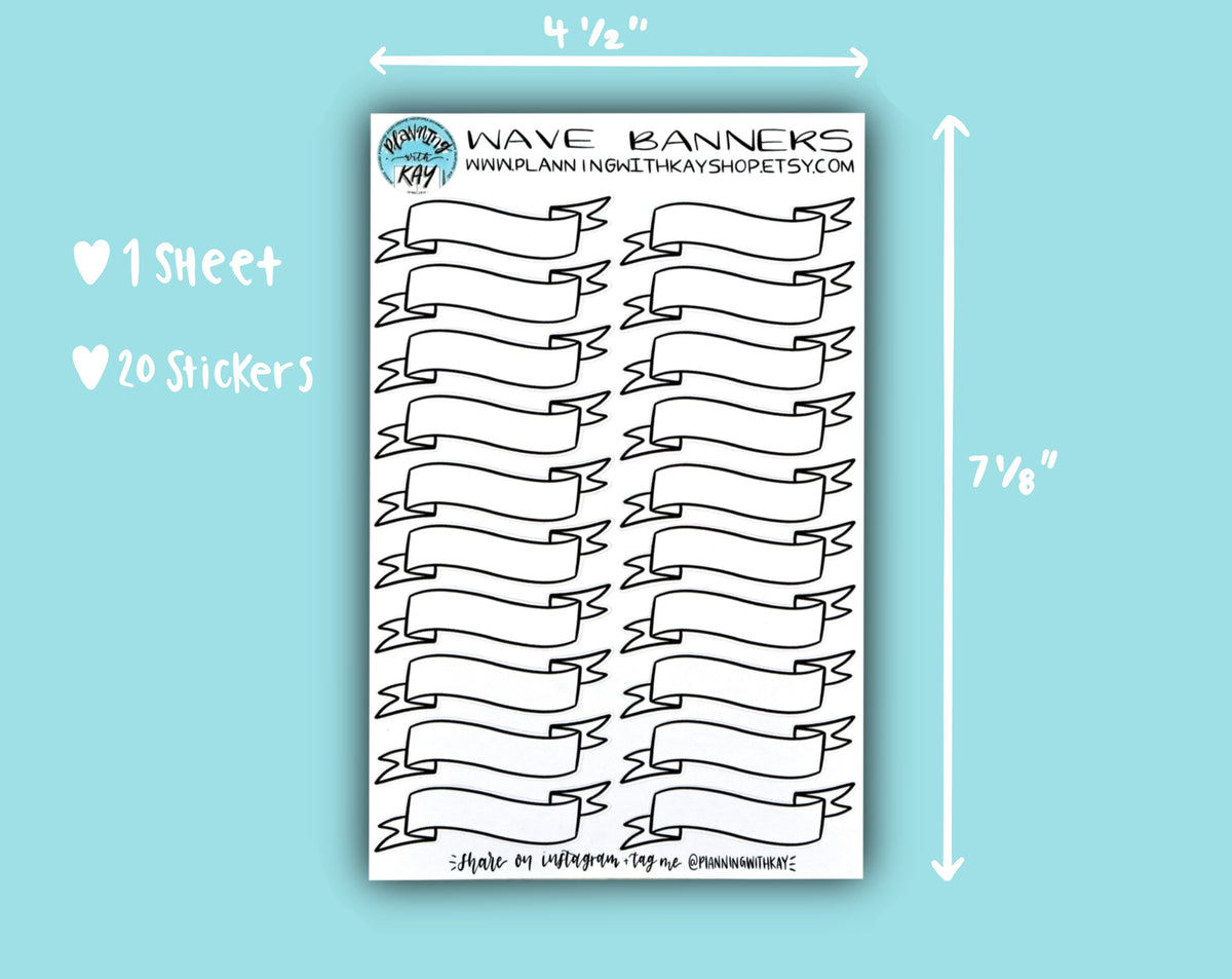 Wave Banners | Stickers for Planners, Journals & Organizers – Planning ...