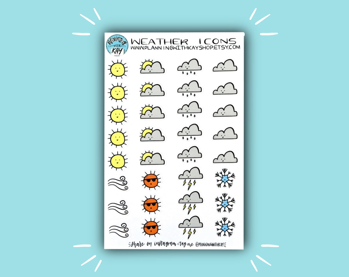 Weather Icons | Stickers for Planners, Journals & Organizers – Planning ...