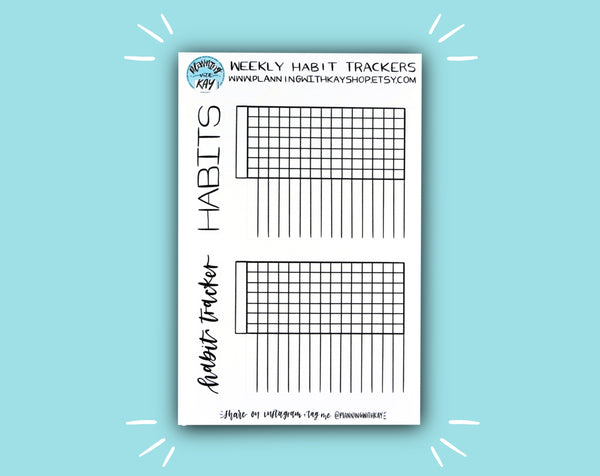 Weekly Habit Tracker Sticker Sheet | Stickers for Planners, Journals ...