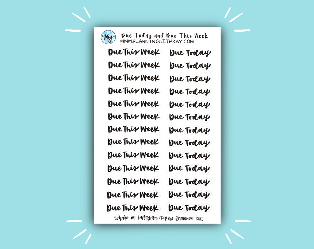 DIGITAL DOWNLOAD Due This Week and Due Today – Planning With Kay