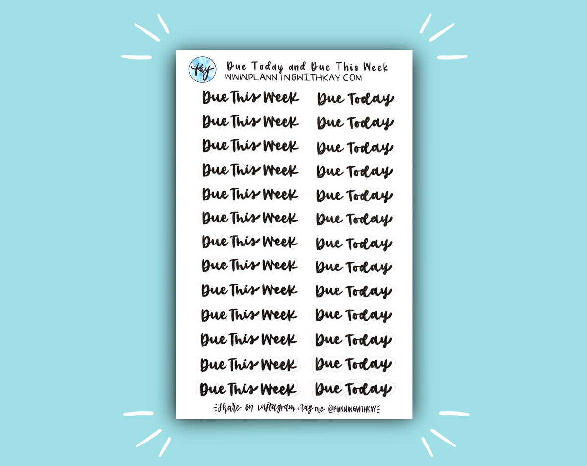 DIGITAL DOWNLOAD Due This Week and Due Today – Planning With Kay